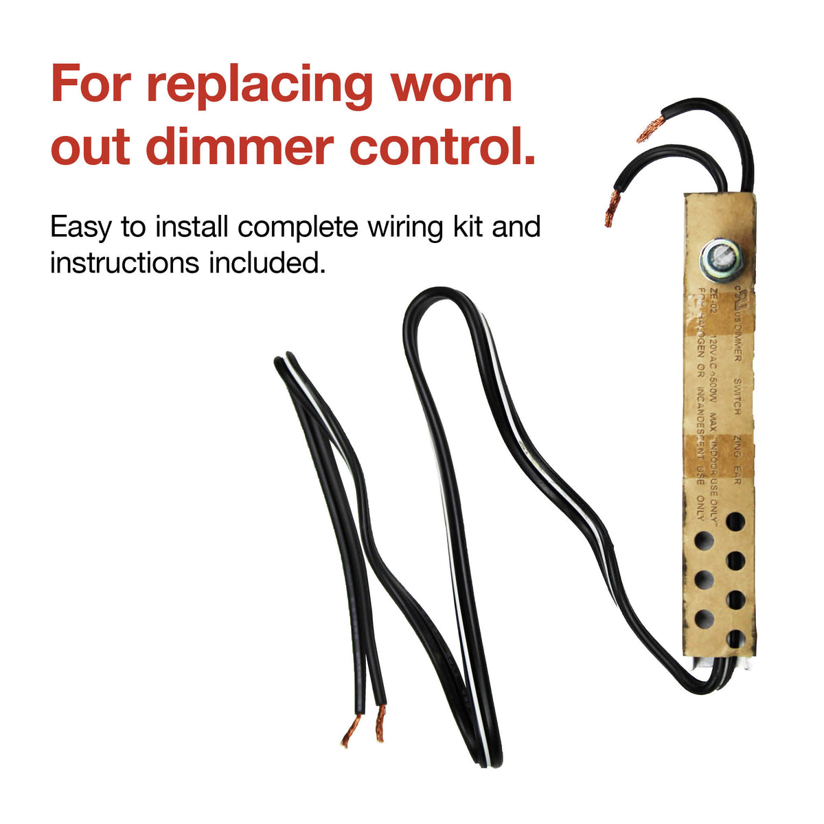 Rotary Dimmer Switch for halogen lamps, incandescent lamps, Max. 500W ...